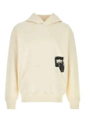 Palm Angels Cream Cotton Sweatshirt - Yellow