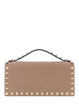 VALENTINO Valentino Garavani Women Antiqued Pink Leather Rockstud Handbag