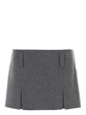 Miu Miu Grey Wool Blend Mini Skirt - Gray