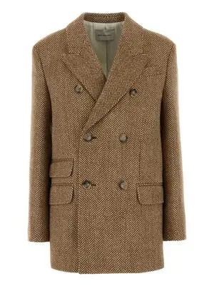 AMI Paris Embroidered Wool Blend Blazer - Multicolor
