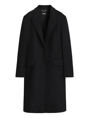 BOSS Single-breasted Formal Wool Coat - Light Blue