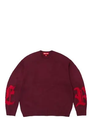 Supreme Cross Stitch Logo Sweater 'burgundy - Red