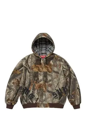 Supreme Leather Appliqué Hooded Work Jacket 'realtree Hardwoods Camo - Green