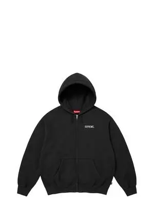 Supreme Blessed Appliqué Zip Up Hooded Sweatshirt - Black