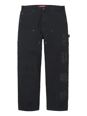 Supreme Leather Appliqué Double Knee Painter Pant - Black