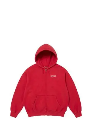 Supreme Blessed Appliqué Zip Up Hooded Sweatshirt 'red' Red