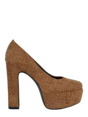 RAG & CO Poppins Tan Glinting Platform High Pumps In Tan By - Brown