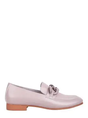 RAG & CO Merva Chunky Chain Leather Loafers In Lilac By - Pink