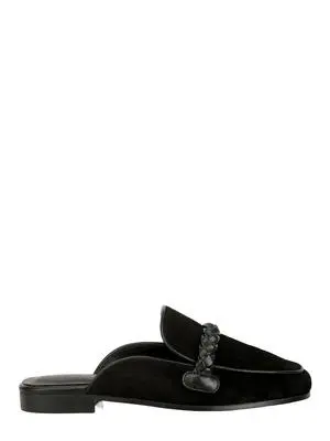 RAG & CO Lavinia Suede Leather Braided Detail Mules In Black By Rag & Co Black