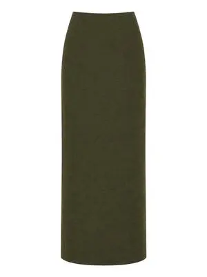 ELAMINS Maxi Skirt - Olive Green
