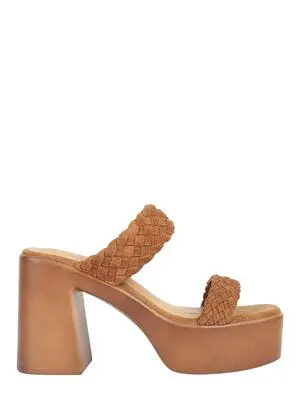 RAG & CO Misaki Woven Suede Strap Platform Sandals In Tan By - Brown