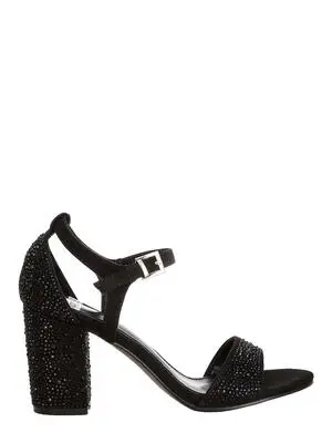 RAG & CO Navoli Rhinestones Embellished Sandals In By - Black