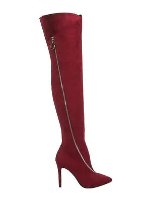 RAG & CO Tsarina Zip Around Long Boot In Burgundy By - Red
