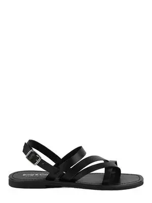 RAG & CO Sloana Strappy Flat Sandals By - Black
