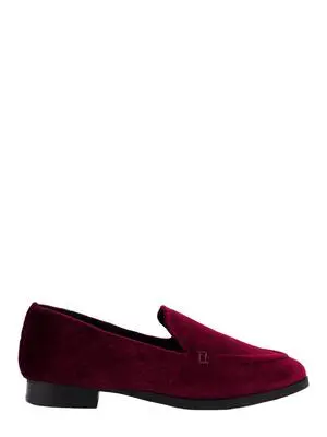 RAG & CO Luxe-lap Burgundy Velvet Handcrafted Loafers By - Red