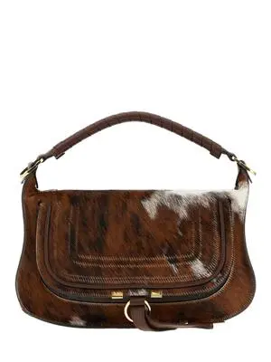 Chloé Chloe Women Printed Calf Hair Marcie Handbag Multicolor