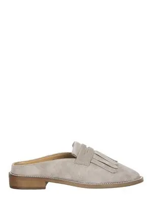 RAG & CO Lena Genuine Suede Mules In Taupe By - Grey