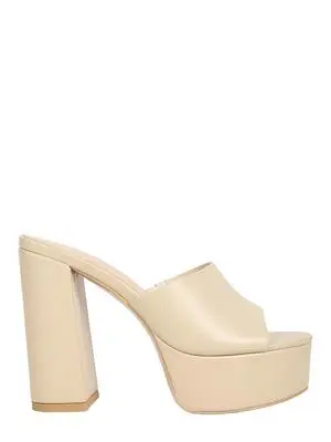 RAG & CO Neutrals Shuri Open Toe High Block Heel Sandals In By - Beige