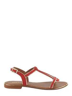 RAG & CO Feodora Red Flat Slip-on Sandals By Rag & Co Red