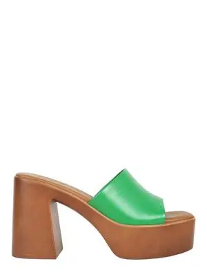 RAG & CO Scandal Slip On Block Heel Sandals In By - Green