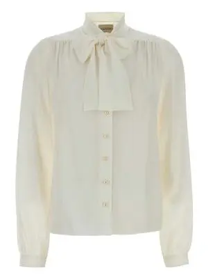 Valentino Garavani Ivory Crepe Shirt - White