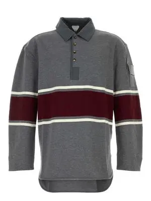 Bottega Veneta Grey Cotton Polo Shirt - Gray