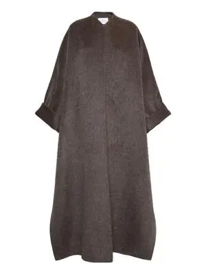 Max Mara Oversized Coat In Camel And Mohair - Mud
