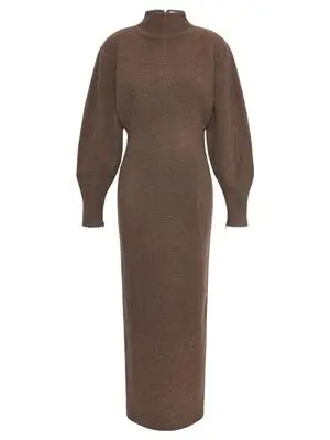 Max Mara Wool And Cashmere Jersey Dress Mud