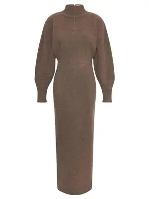 Max Mara Wool And Cashmere Jersey Dress Mud