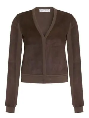 Max Mara Wool Jersey Cardigan Mud