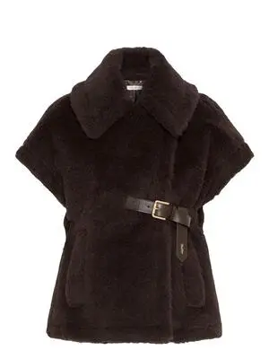 Max Mara Alpaca And Wool Teddy Cape - Brown