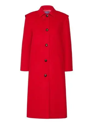 Max Mara Double Wool Broadcloth Coat Red