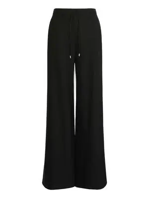 Max Mara Wool Drawstring Trousers Black