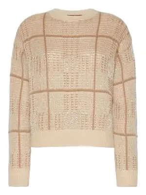Max Mara Boxy-fit Wool, Mohair And Cashmere Sweater Ecru