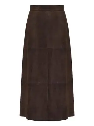 MAX MARA Flared Suede Skirt
