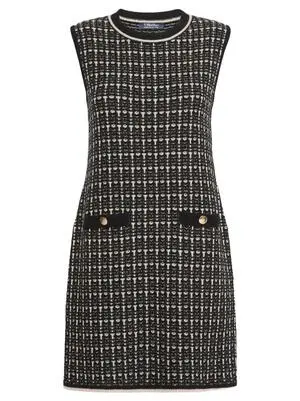 Max Mara Jacquard-knit Wool And Cashmere Dress - Black