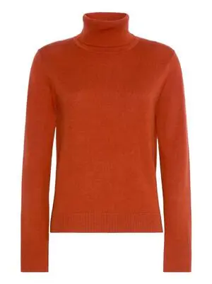 MAX MARA Wool Polo-neck Sweater With Branded Patch Detail