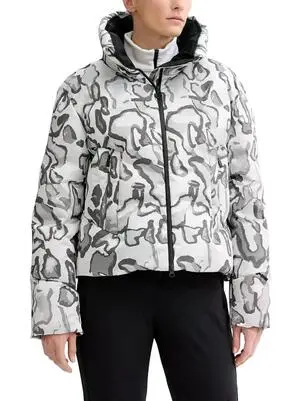 SPORTALM Abstract-print Puffer Jacket - White