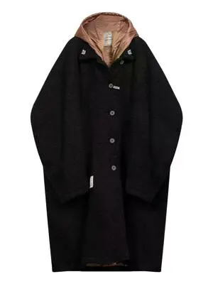 Mihara Yasuhiro Hooded Balmacaan Coat - Black
