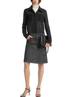 COURREGES Patch-pocket Classic-collar Shirt - Black