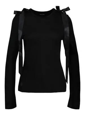 Simone Rocha Bow-detail Long-sleeve Top - Black
