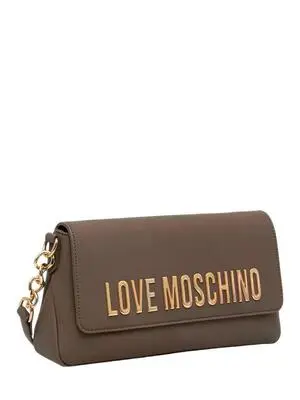 Moschino Logo-plaque Shoulder Bag Brown