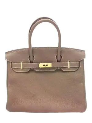 Hermès 2016 30 Birkin Togo Leather Tote Bag Brown