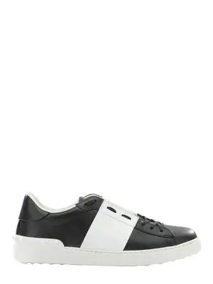 Valentino Garavani Open Rockstud Leather Sneakers - Black