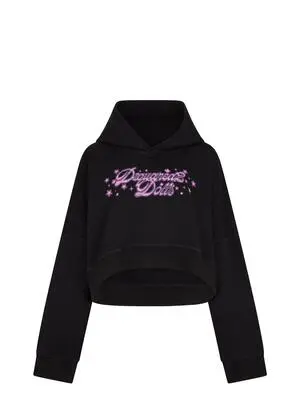 Dsquared2 Dsquared2 Dolls Cropped Onion Fit Hoodie Black