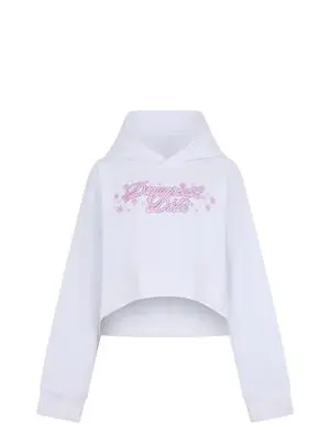Dsquared2 Dsquared2 Dolls Cropped Onion Fit Hoodie White