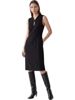Koton Sleeveless Keyhole Detal Qipao Midi Dress With Frog Closure - Black