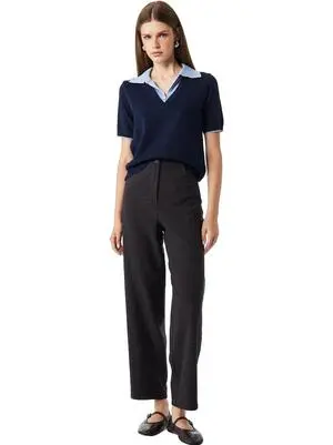 Koton Mid Rise Checked Trousers With Pocket Detail - Brown Check