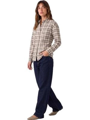 Koton Long Sleeve Pointed Collar Plaid Shirt - Green Check