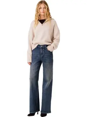 MAJE Wide-leg Rhinestone Jeans
